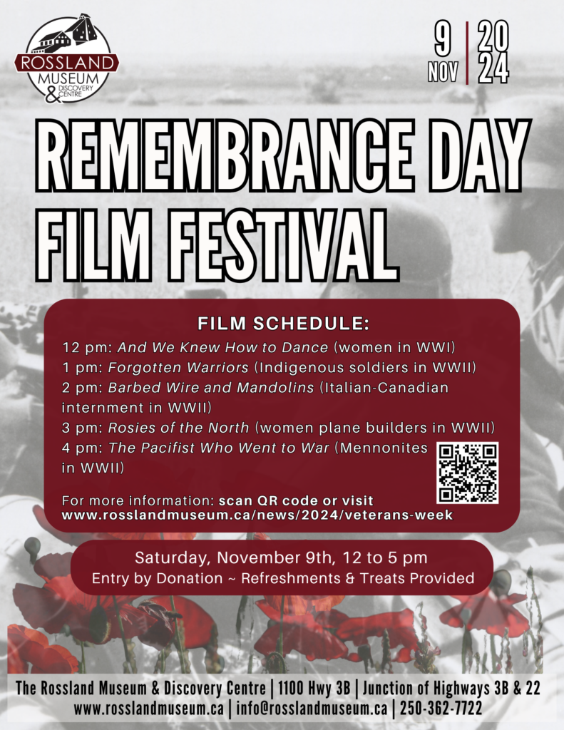 Upcoming Museum Events, including Remembrance Day Film Fest - Trail ...